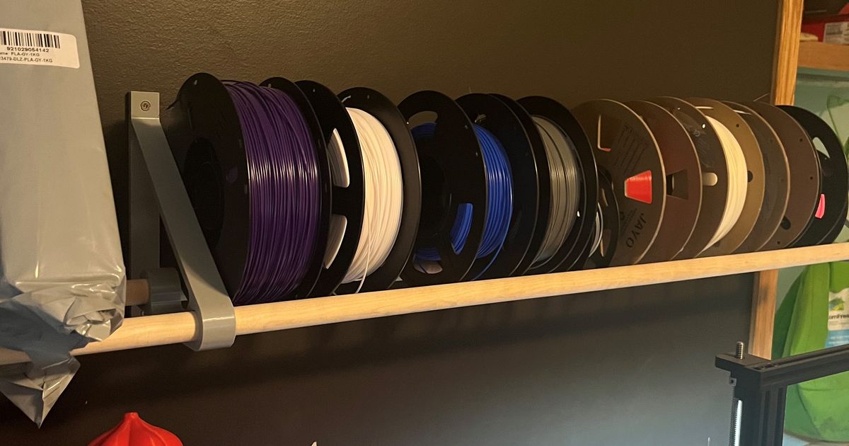 Filament Storage Bracket using Dowels by Mivin | Download free STL ...
