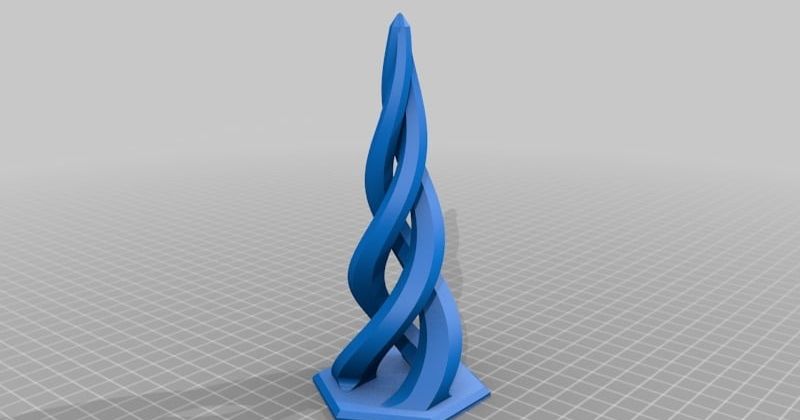 Hexagonal Helix Sculpture (prints supportless) by Hybridkunst ...