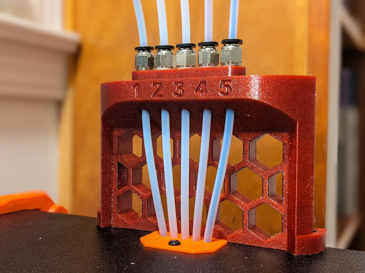 MMU2 tube feeder for the Prusa enclosure with honeycomb pattern by Ben ...