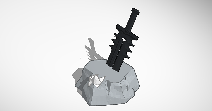 A sword stuck in stone by GXV | Download free STL model | Printables.com