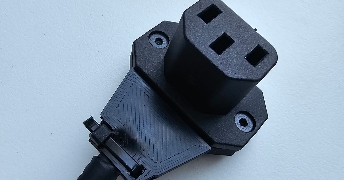 IEC C13 flat plug(below 10mm extrusion) by Frogree | Download free STL ...
