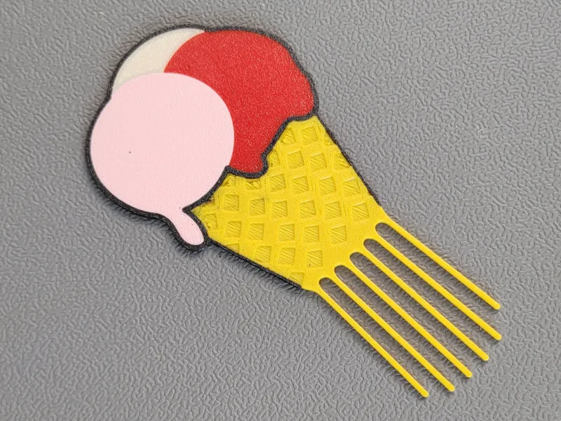 Ice Cream hair comb (mmu) by wavexx | Download free STL model ...