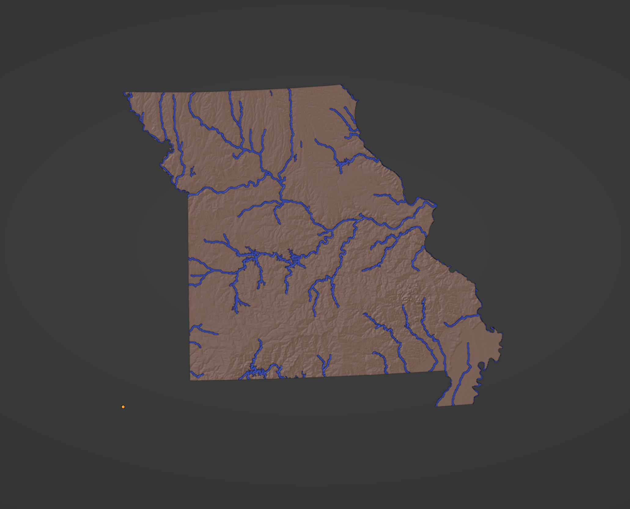 Missouri, USA (MO) Topographic Map with Rivers by ansonl | Download ...