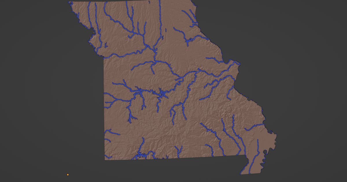 Missouri, USA (MO) Topographic Map with Rivers by ansonl | Download ...