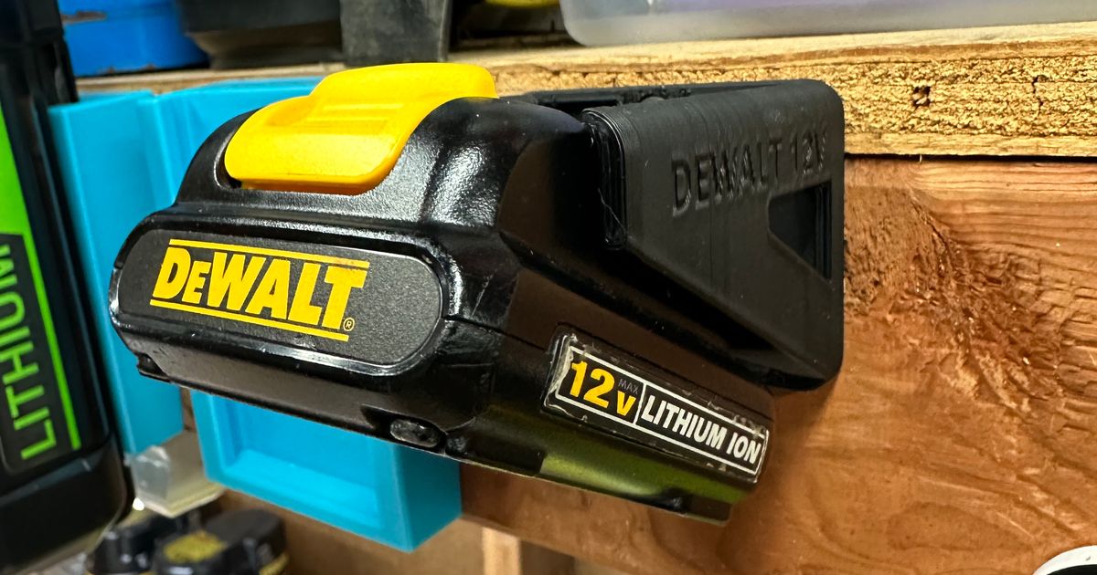 DeWalt 12V Battery Holder by menerso | Download free STL model ...