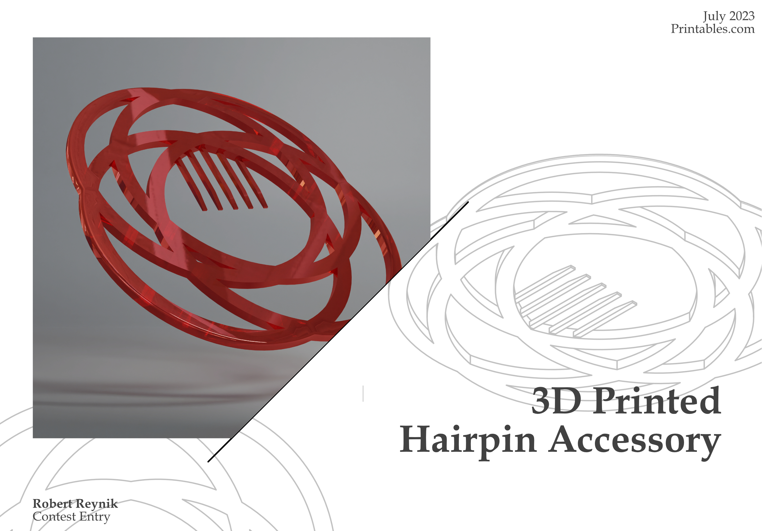 A minimalistic hair pin accessory by Robert | Download free STL model ...