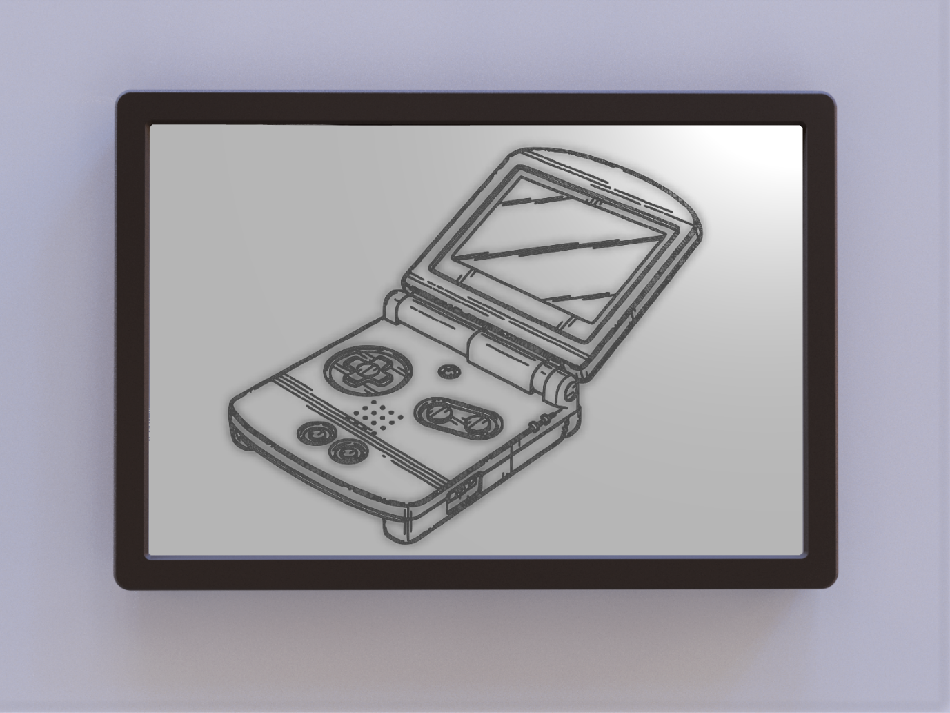 Game Boy Advance SP Patent Art by Ken Mills | Download free STL model ...