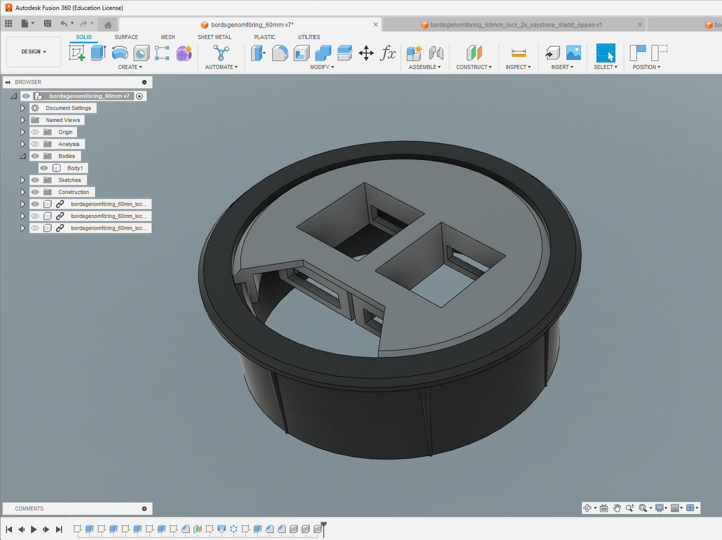 Desktop cable grommet for 60mm hole by NiH | Download free STL model ...