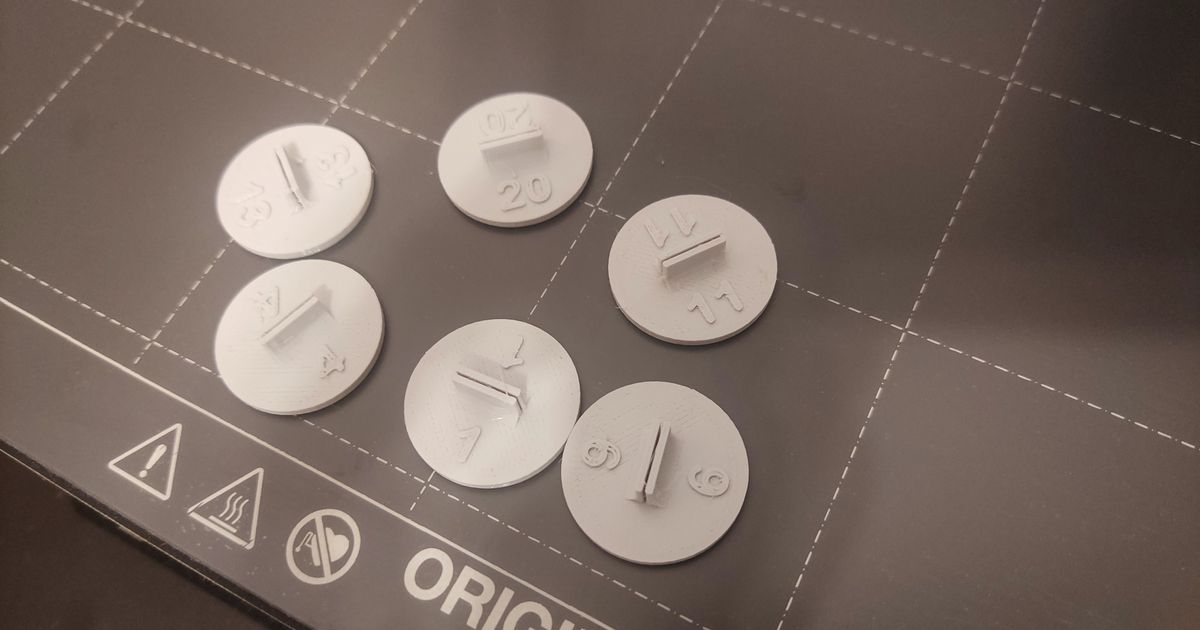 Simple 25 mm Paper Miniature Base with 1-20 numbers by Mercer ...