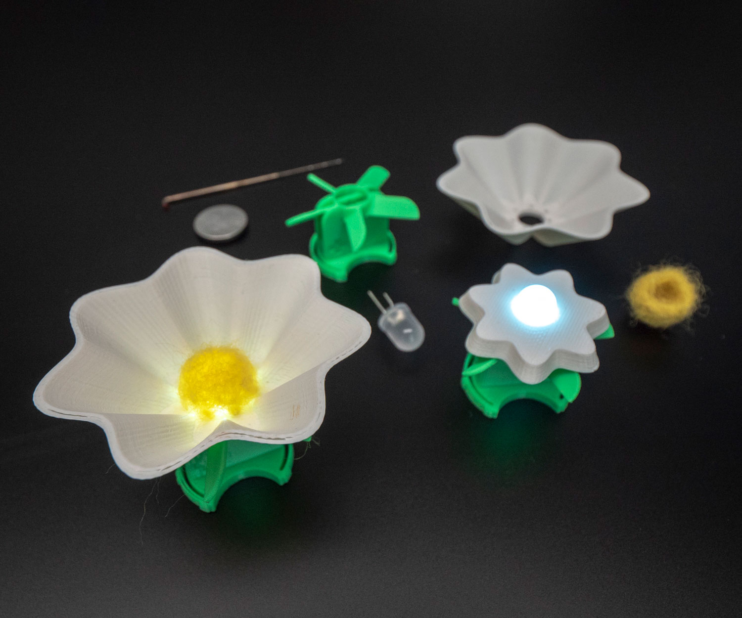 3D Printed Glowing Flower by Becky Stern | Download free STL model ...