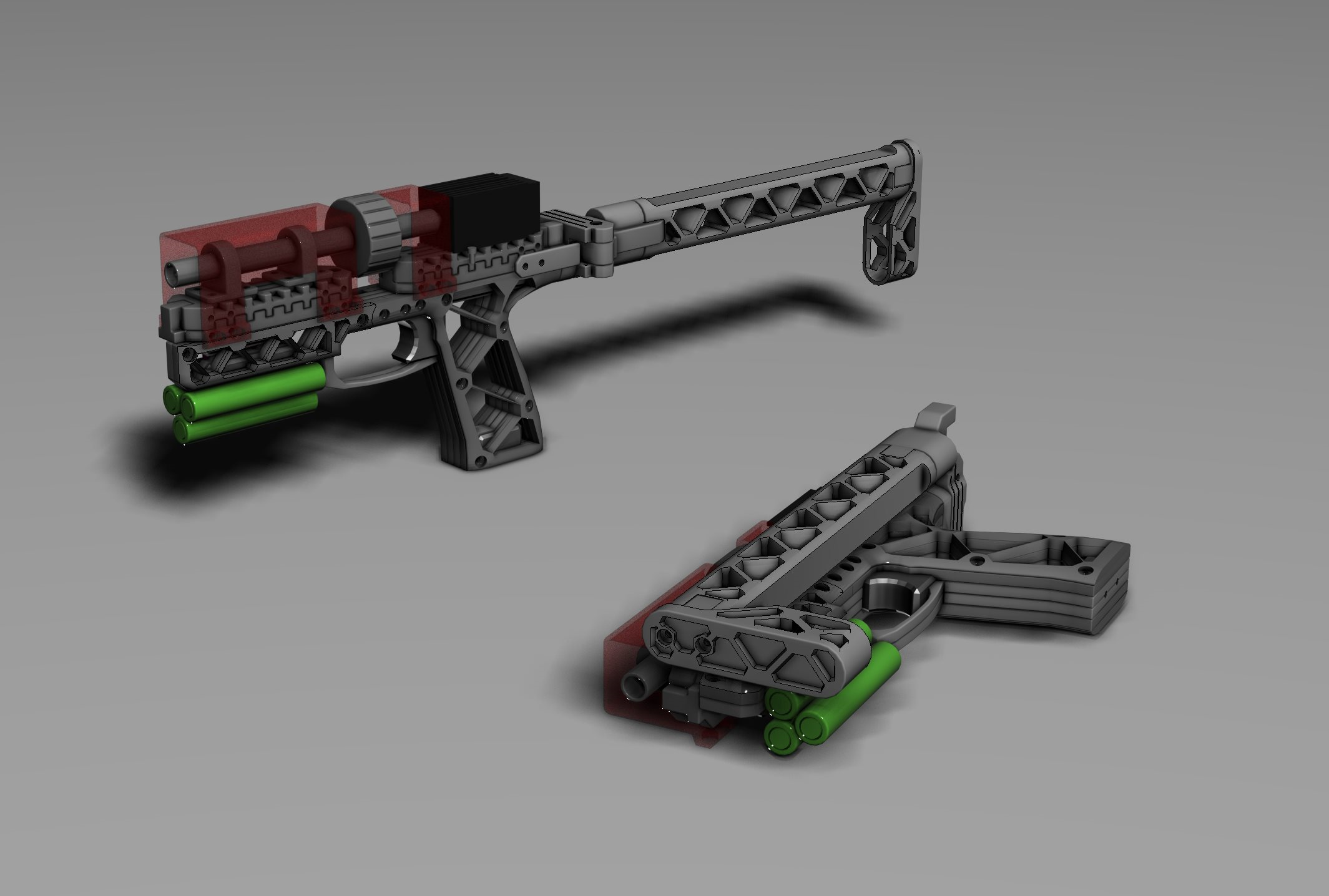 Laser Gun Frame Prototype by Piro | Download free STL model ...