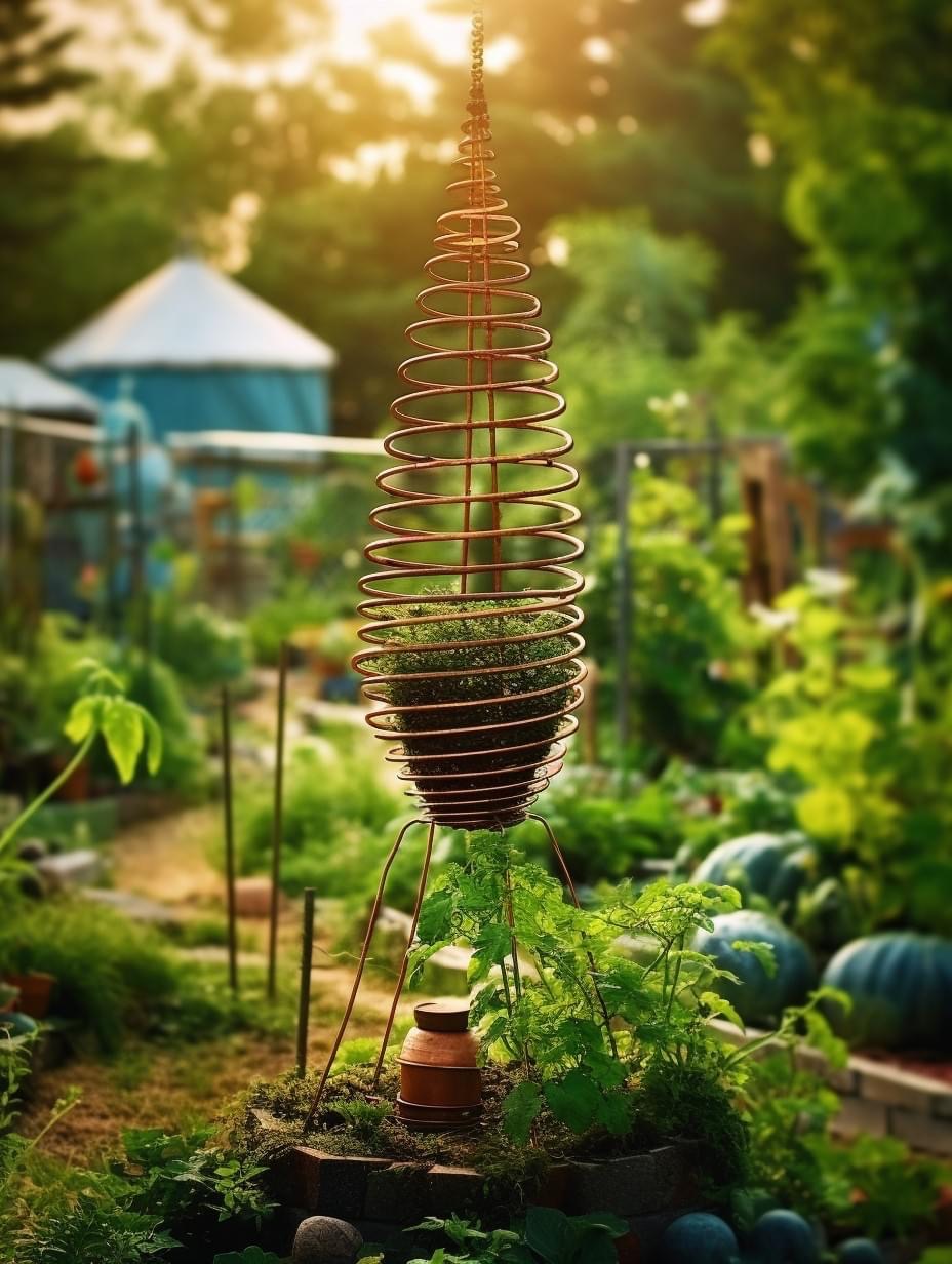 Winding helix spiral form for electroculture wire sculpture by DockGuy ...