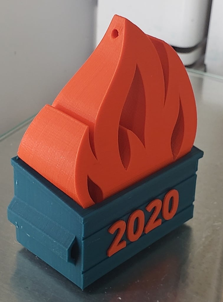 2020 Dumpster Fire Ornament (Dual Color Dumpster and Angled Fire) by ...