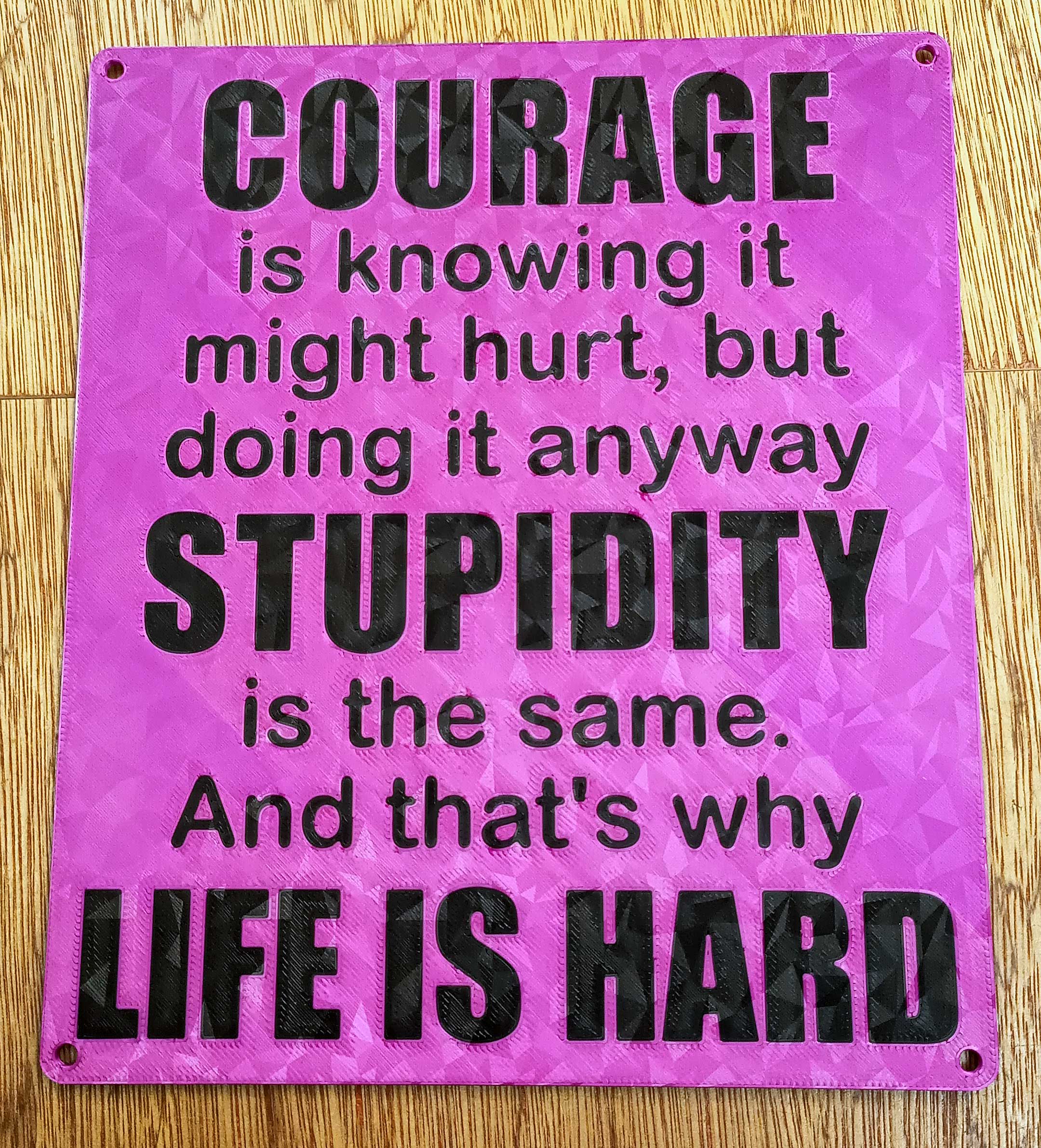 Funny Sign - "Courage is knowing it might hurt but doing it anyway ...