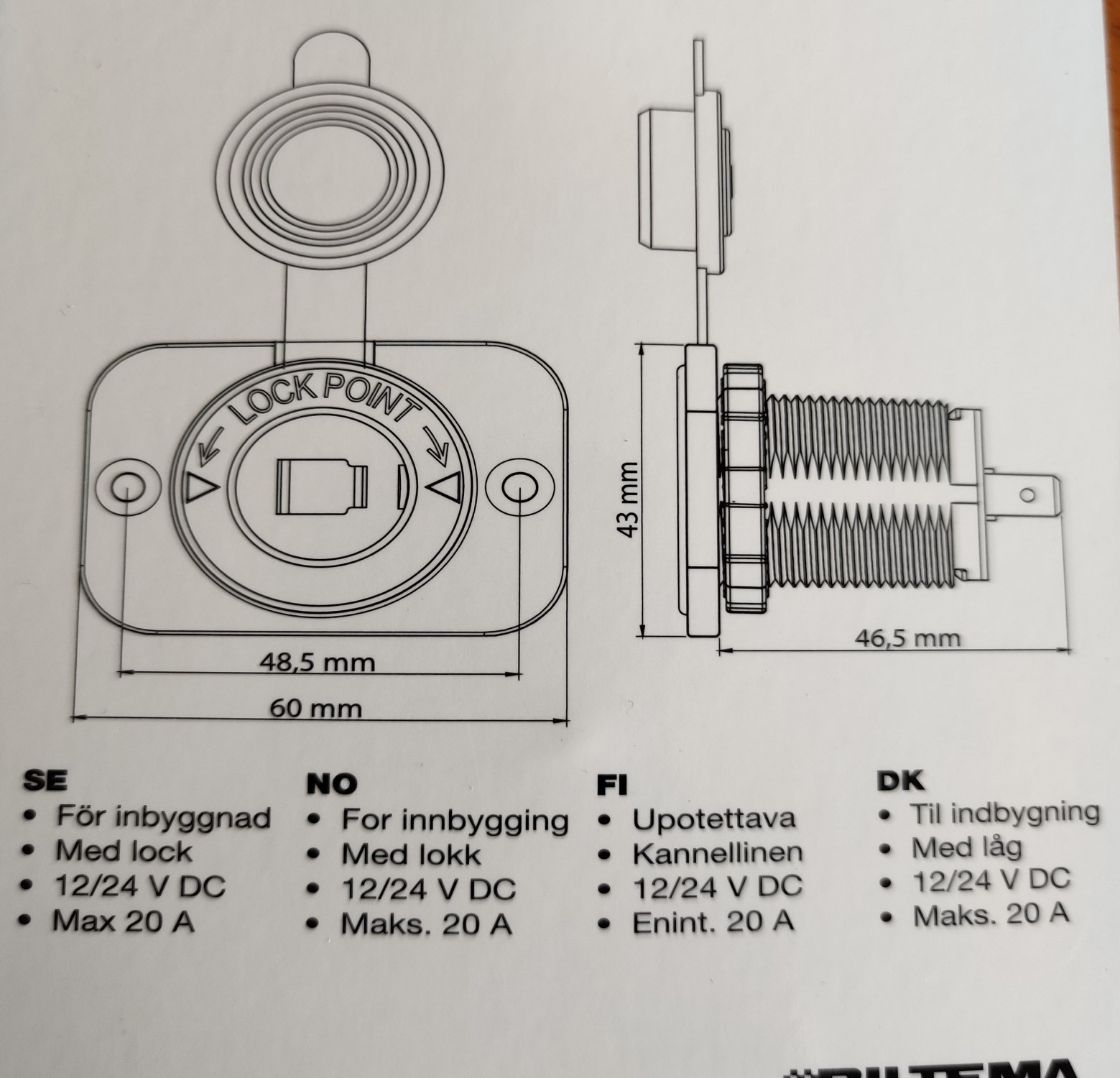 12v Socket external power outlet for motorhomes by Firstflight ...