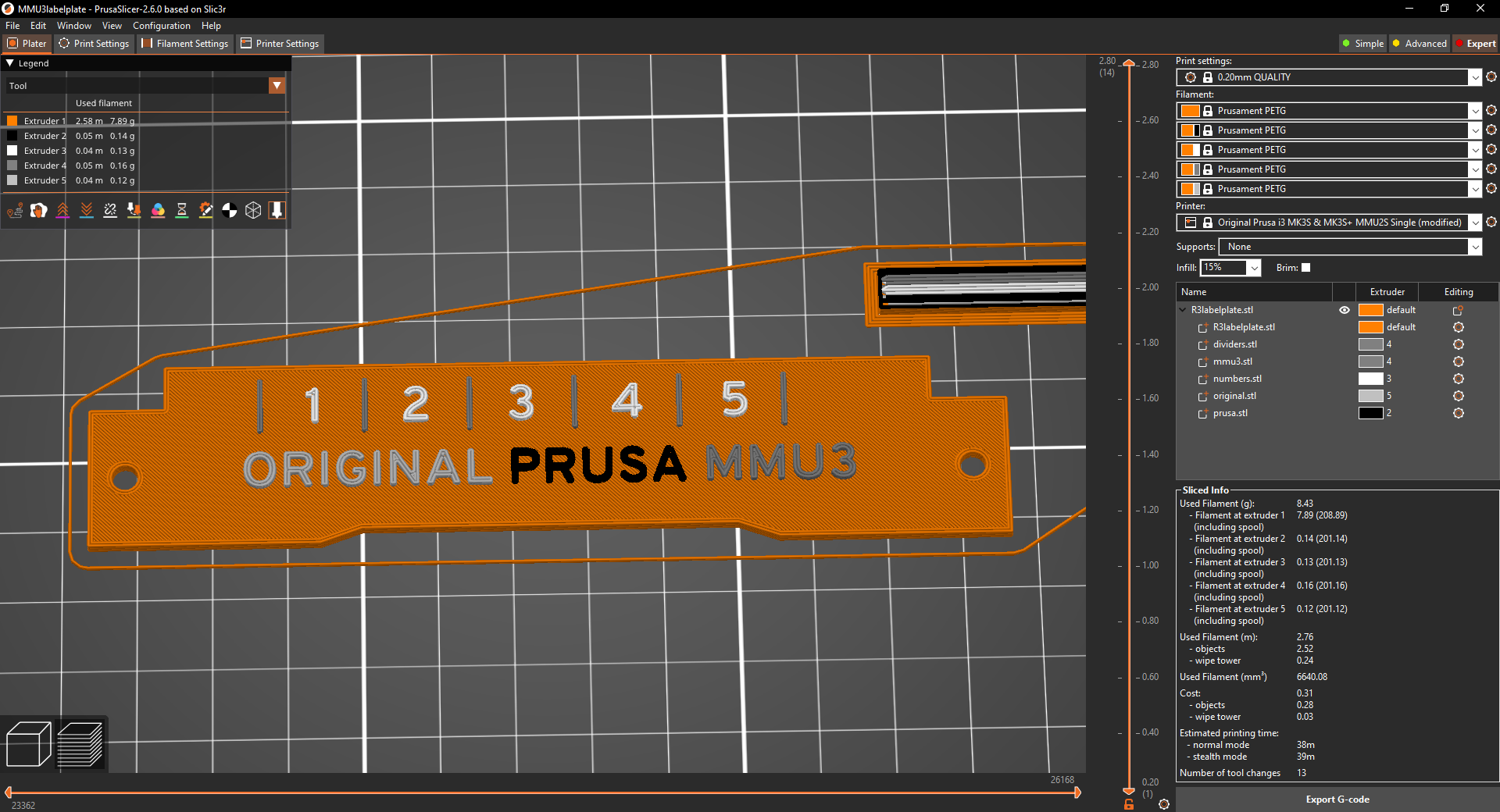 MMU3 Label Plate with Custom Colors - MMU by Real 3D Prints | Download ...