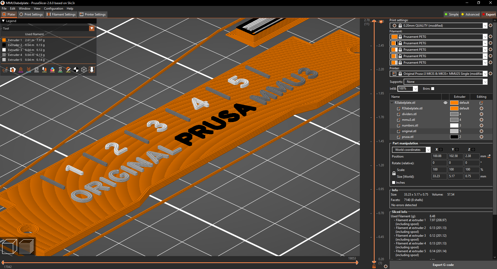 MMU3 Label Plate with Custom Colors - MMU by Real 3D Prints | Download ...