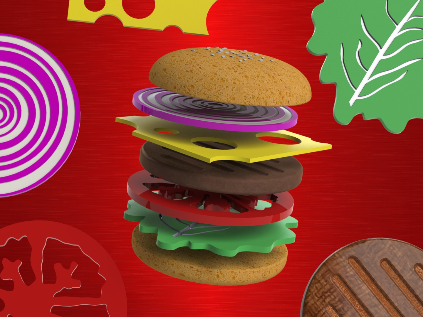 Burger Coasters/Toy by THop3D | Download free STL model | Printables.com