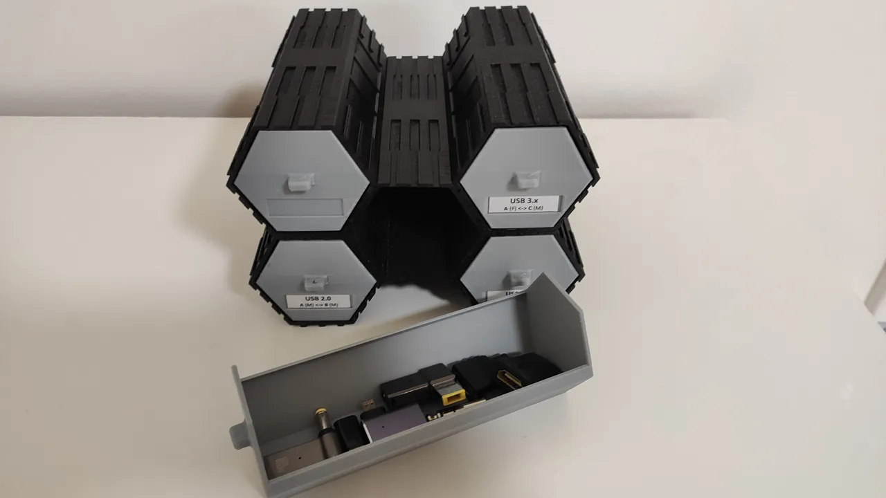 Modular hexagonal boxes - drawers by Dark | Download free STL model ...