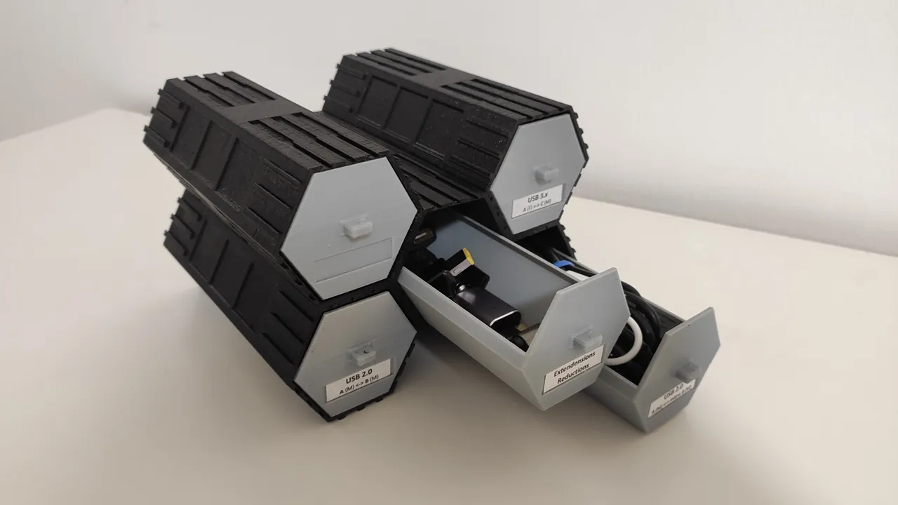 Modular hexagonal boxes - drawers by Dark | Download free STL model ...