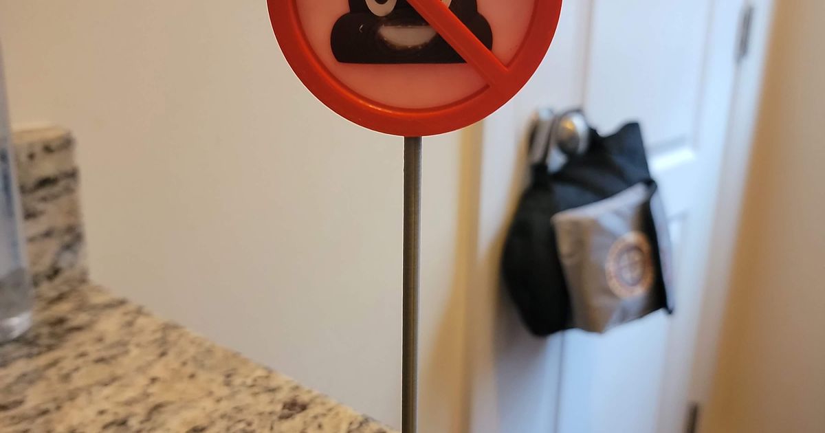 No Poop (Emoji) Sign by Mindlessdad | Download free STL model ...