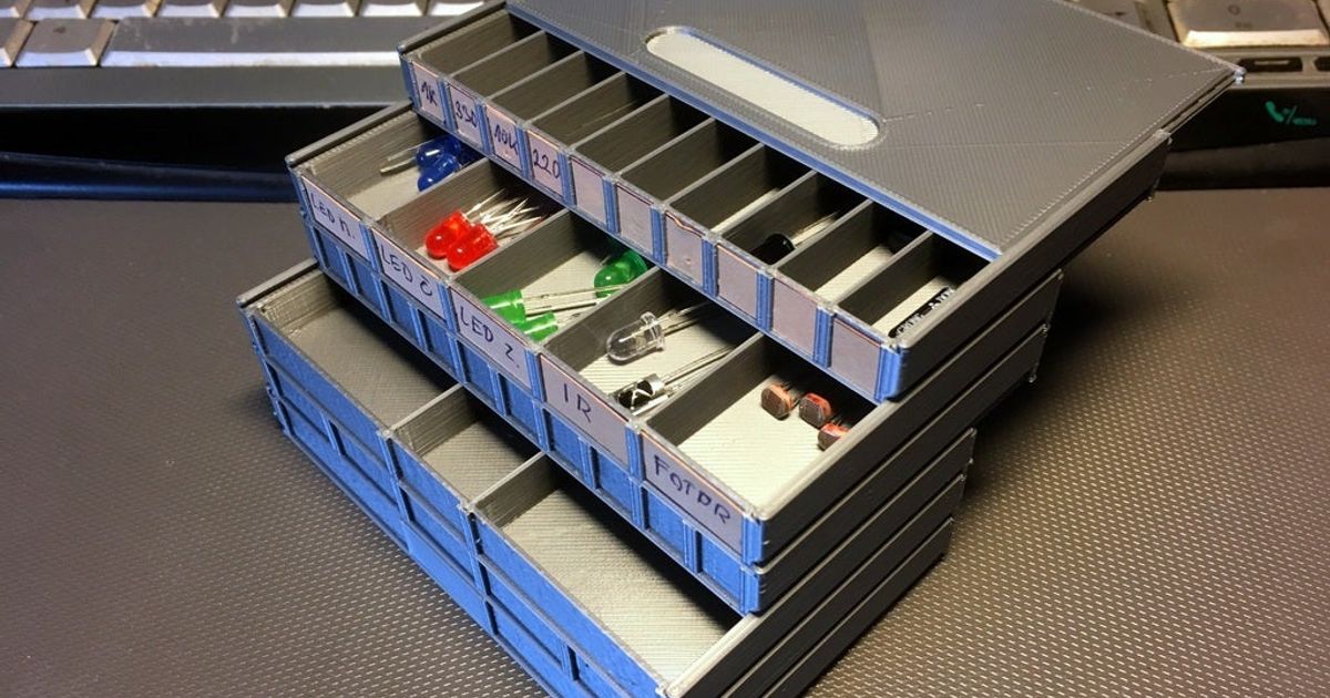 Stackable Resistor Storage Box por kaufi | Descargar modelo STL ...