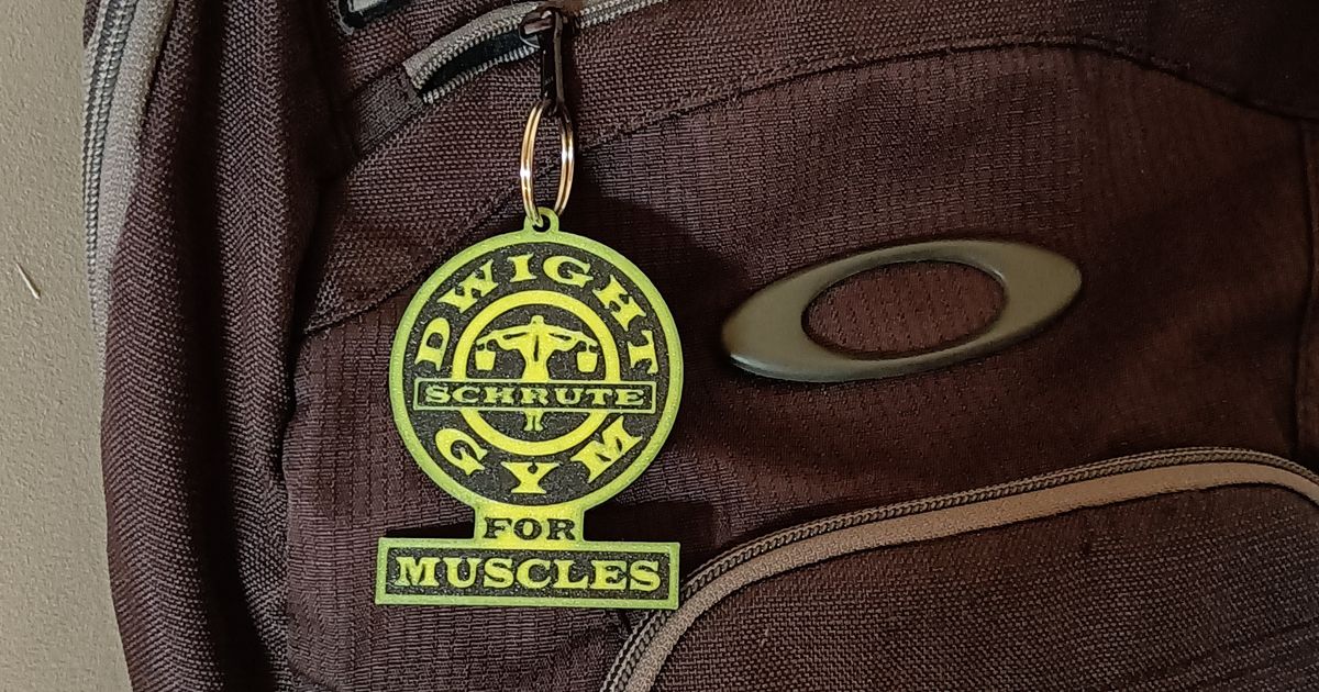 Dwight Schrute Gym for Muscles Keychain (The office) by Dani Bautista ...