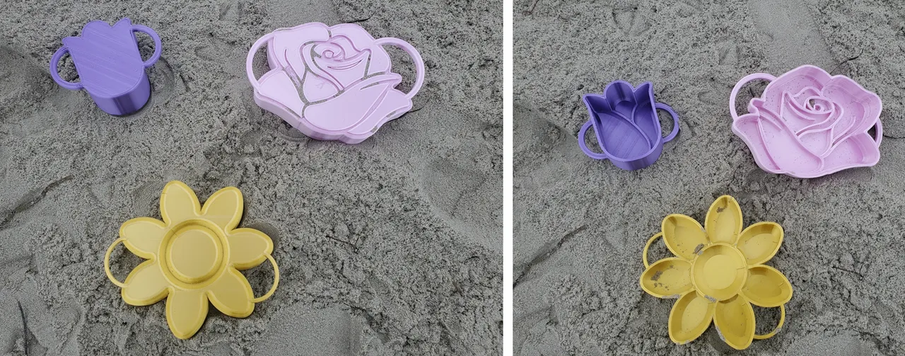 Flower Sand Molds by DLeora | Download free STL model | Printables.com
