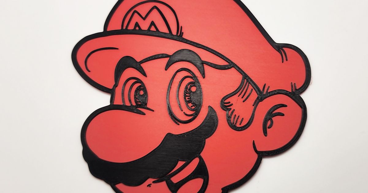 Mario Head 2 Color 1 At A Time By Triple G Workshop Download Free Stl Model