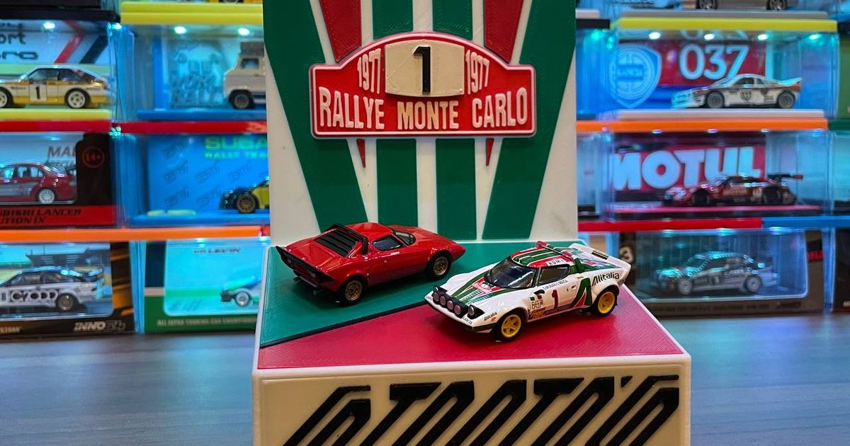 Double Lancia Stratos Display Stand (1/64 scale, Mini GT & Hot Wheels ...