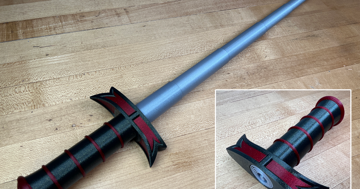 Collapsing Broadsword With Replaceable Blade (Dual Color) by 3D ...