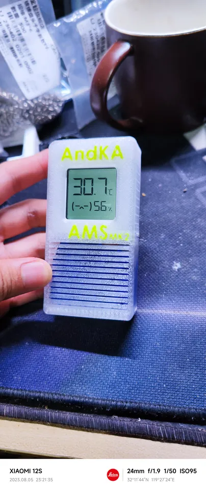 Bambu Lab AMS Xiaomi Thermo-Hygrometer 2 with Desiccant Holder by ...