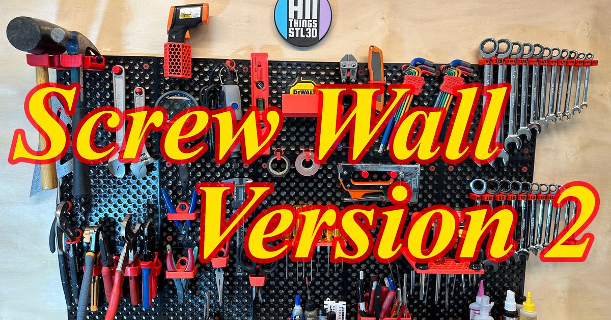 Screw Wall Storage Wall by Rob Beast (All Things STL) | Printables Store