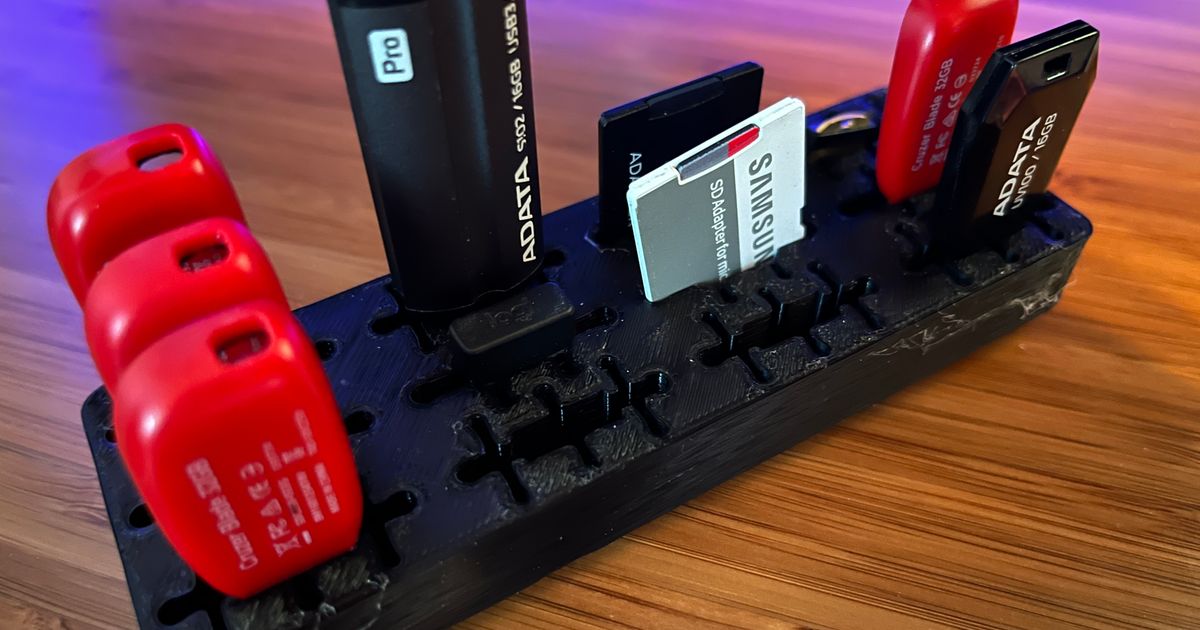 Gridfinity 1x3 USB/SD/MicroSD Holder by Sparkinium | Download free STL ...