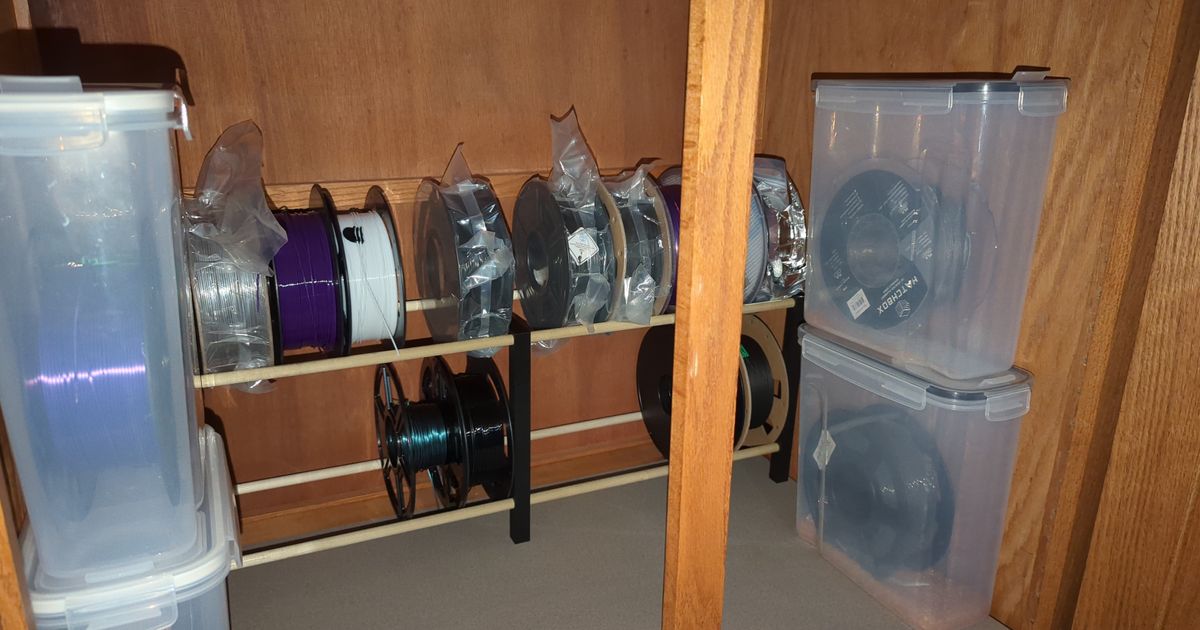 Simple dowel rod filament storage by mdnght | Download free STL model ...
