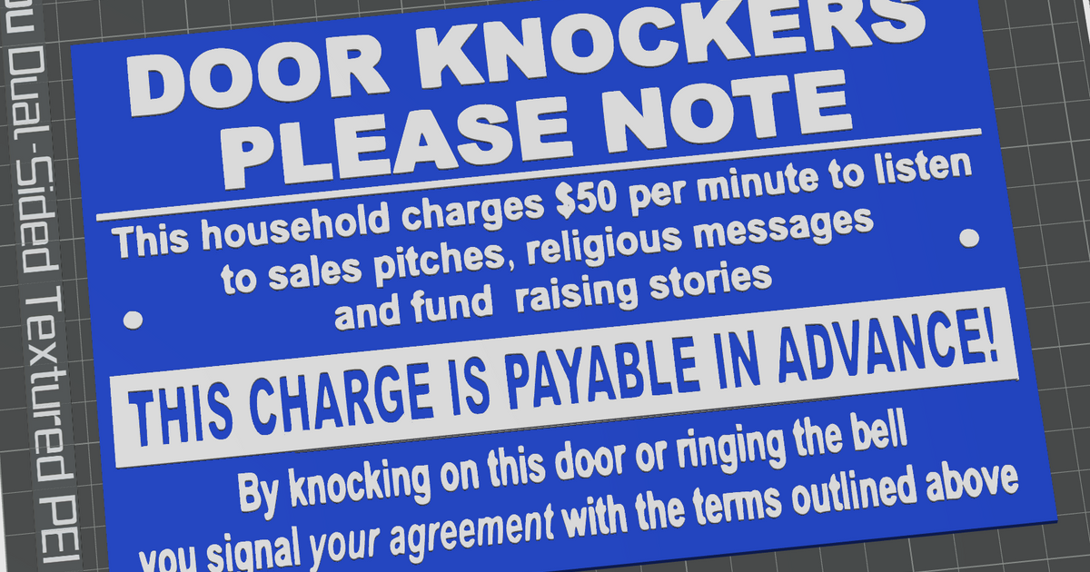 Door Sign by Jason Schofield | Download free STL model | Printables.com