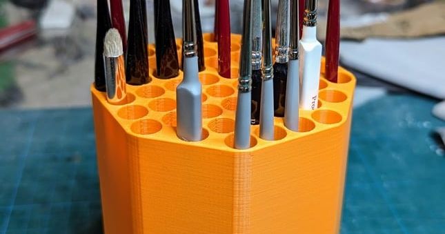Paintbrush Stand, up to 52 brushes by DrKronos | Download free STL ...