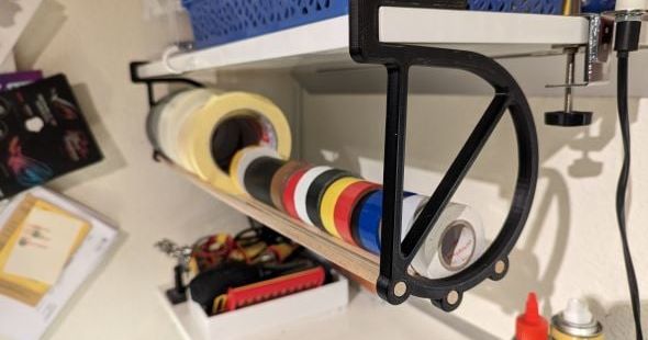 Tape Roll Holder hanging under shelf by DrKronos | Download free STL ...