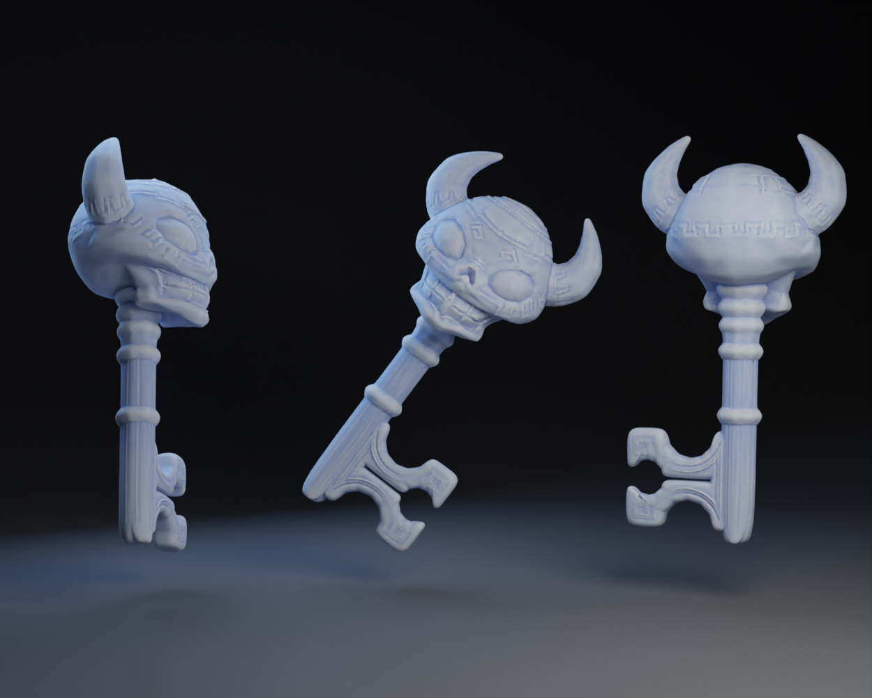 Decorated Skull Skeleton Key. by Peter Farell | Download free STL model ...