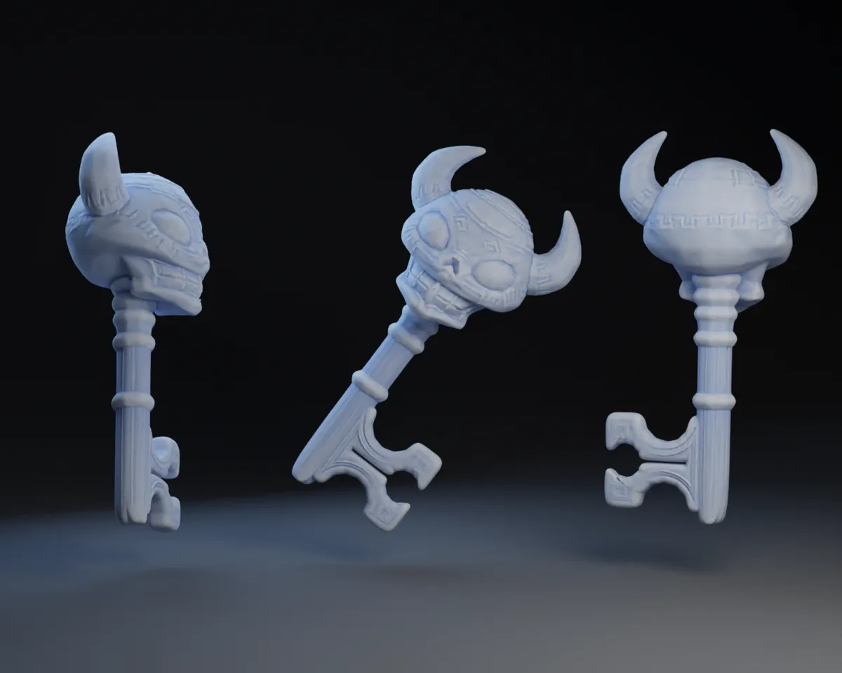 Decorated Skull Skeleton Key. by Peter Farell | Download free STL model ...