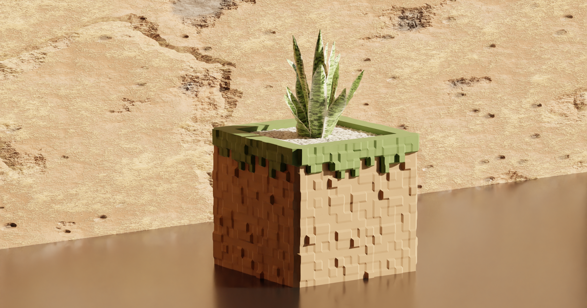 Grass Block - Minecraft Pot Plant by CalebTimoteo | Download free STL ...