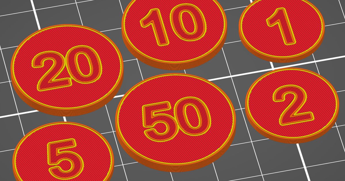 Czech coin nominal 1 2 5 10 20 50 CZK - české mince koruny žetony by ...