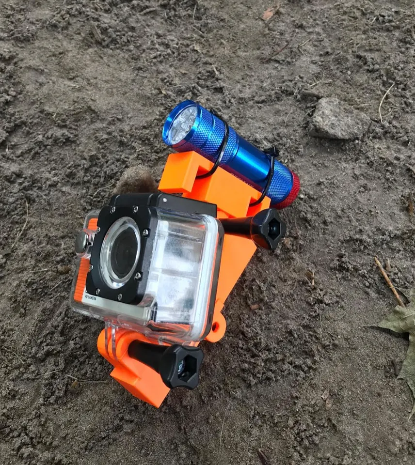 GoPro flashlight mount by MONSTER MUSKIE | Download free STL model ...