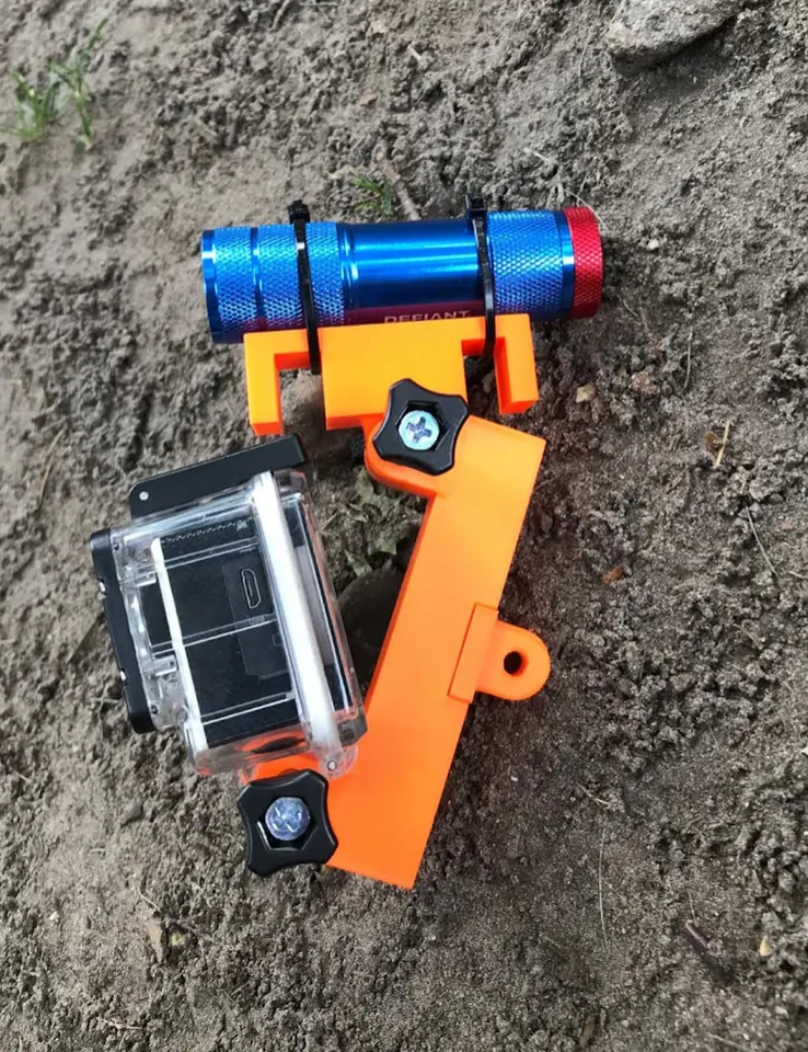 GoPro flashlight mount by MONSTER MUSKIE | Download free STL model ...