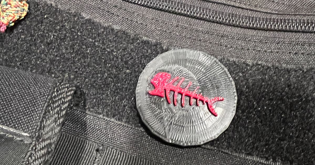 3D Fish Bones Morale Patch, Badge, Coin token by Radiated_burrito ...