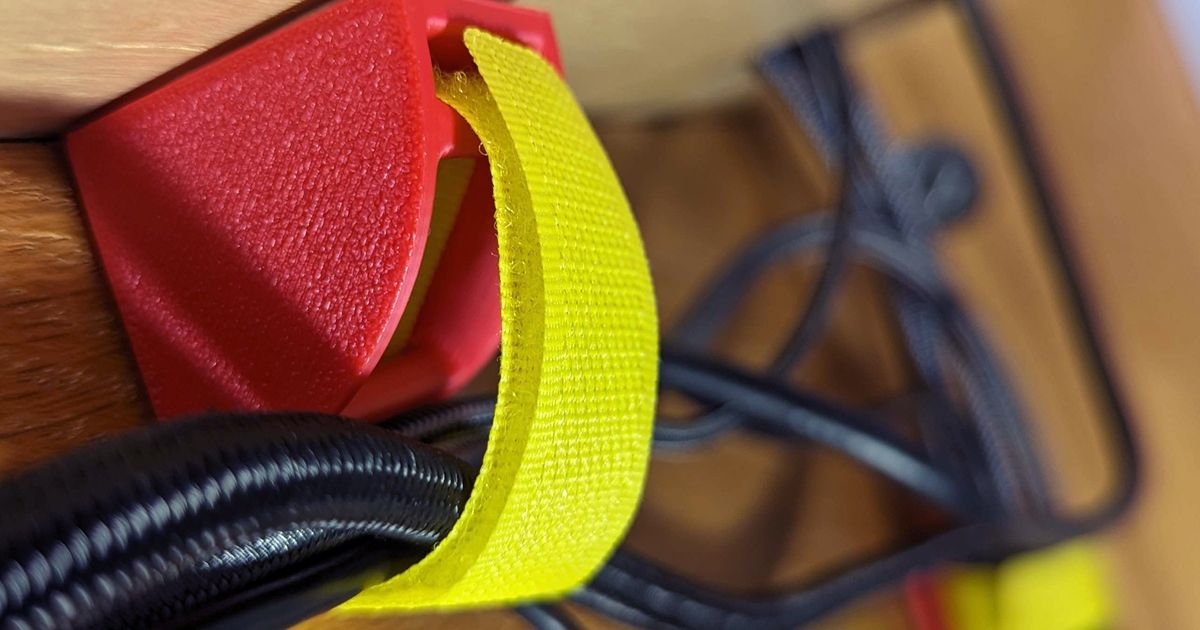 Velcro Desk Tidy Cable Management Bracket by Storm Forge Prints ...