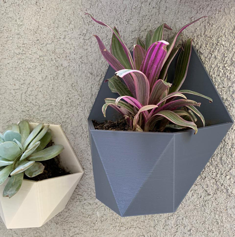 Hexagonal wall flower pot by Manu D | Download free STL model ...