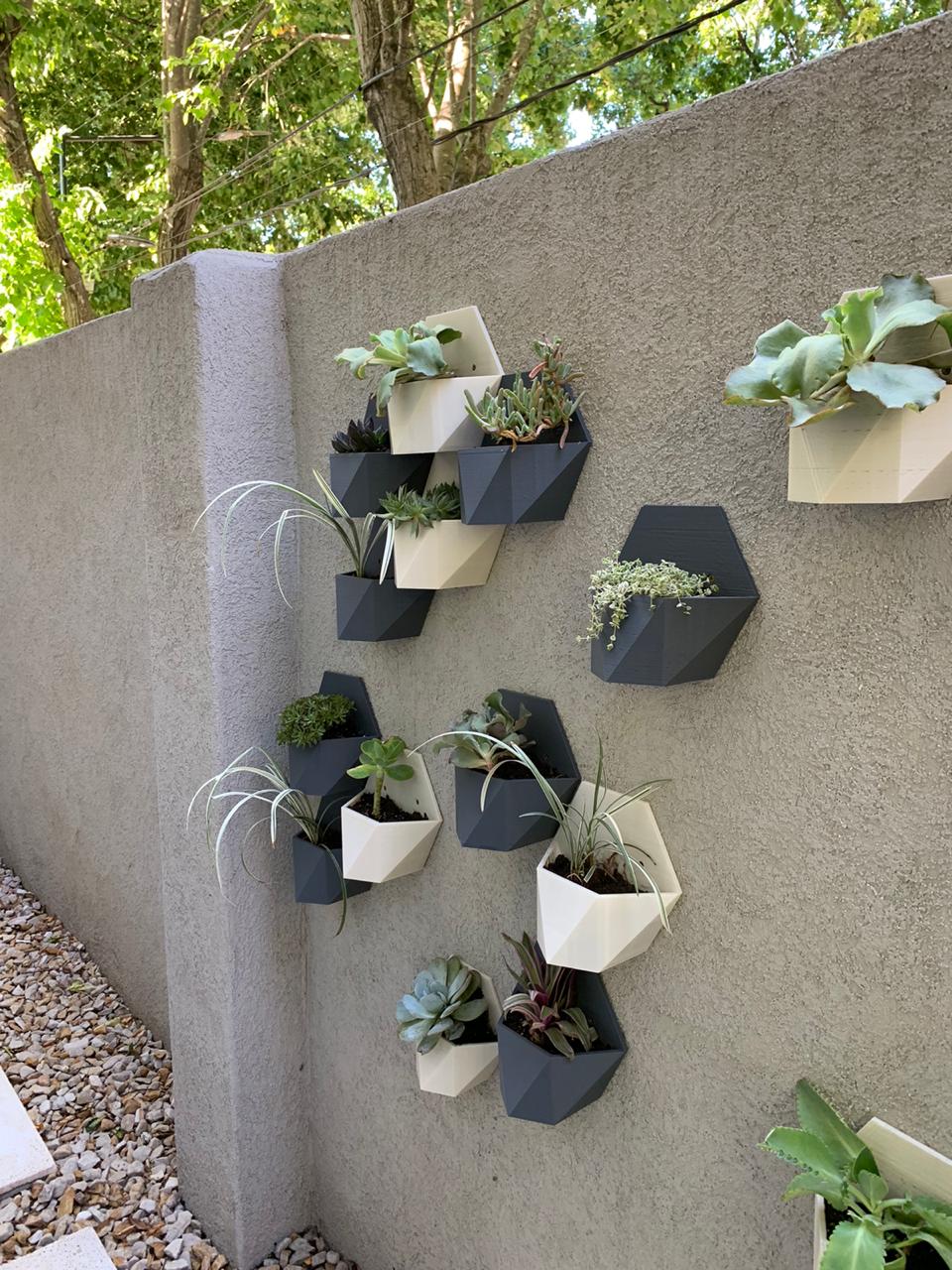 Hexagonal wall flower pot by Manu D | Download free STL model ...