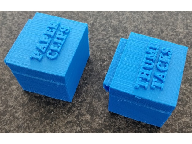 Print in Place storage, coin, paperclip Box with Flip open Top D-Ring ...