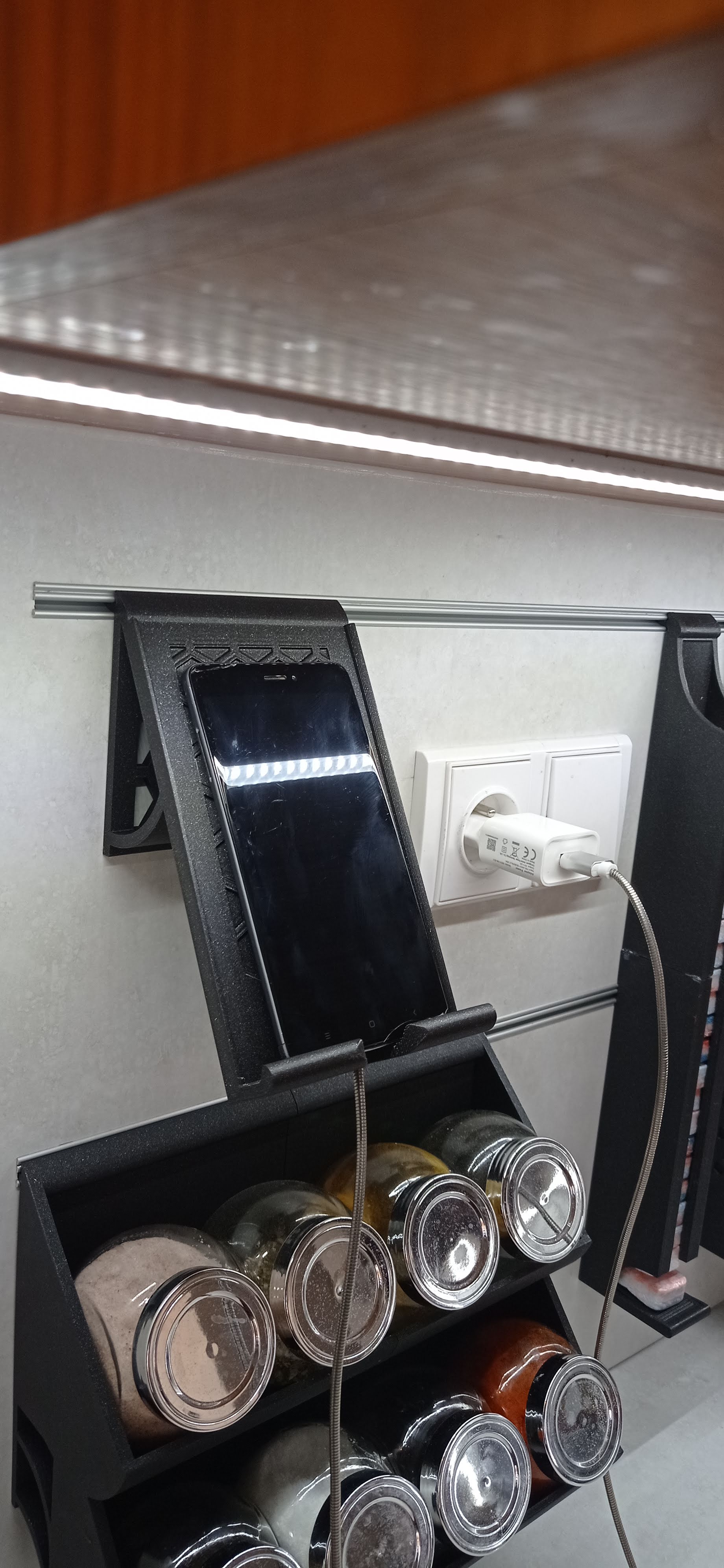 Kitchen wall PHONE/TABLET HOLDER [special hook / regular screws] by ...